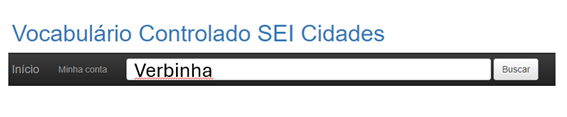 Vocabulário Controlado SEI Cidades